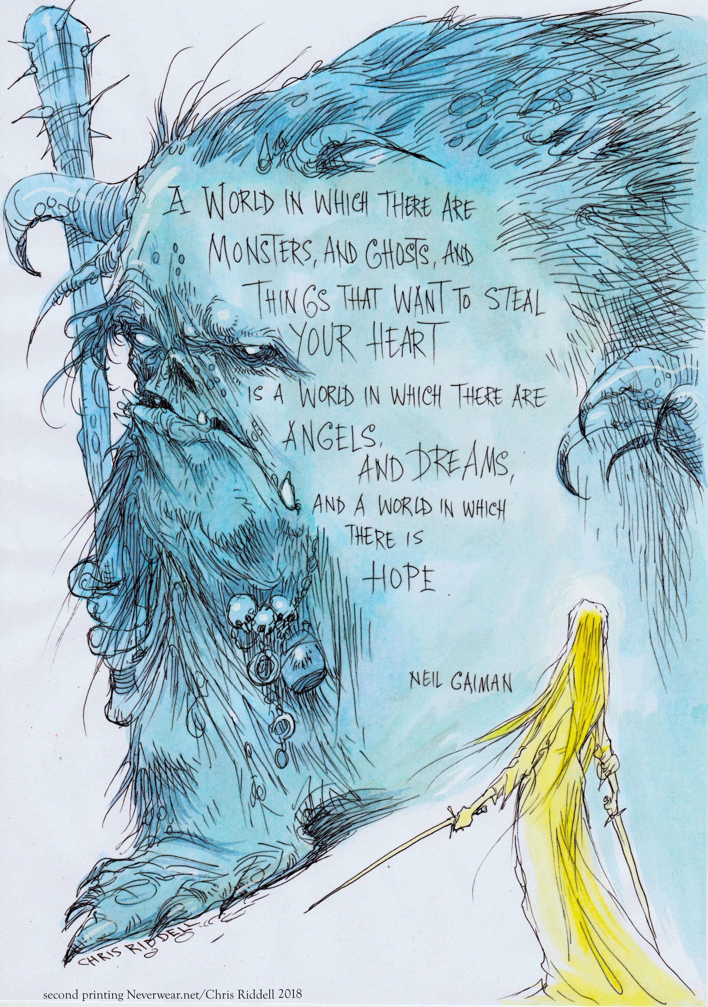 Second printing! Chris Riddell illustrates Neil's words on HOPE: limit ...